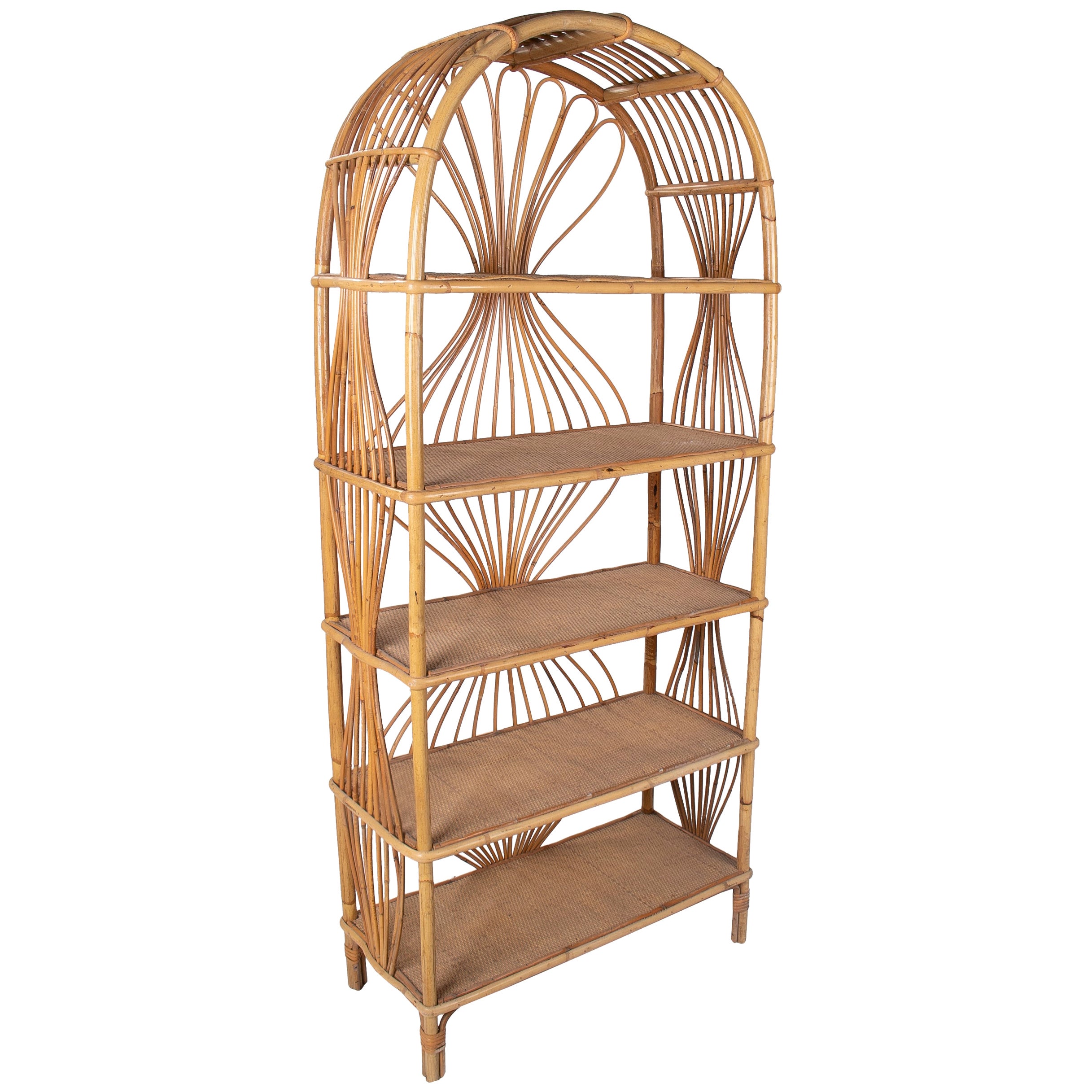 Rattan Four Tier Shelf at 1stDibs