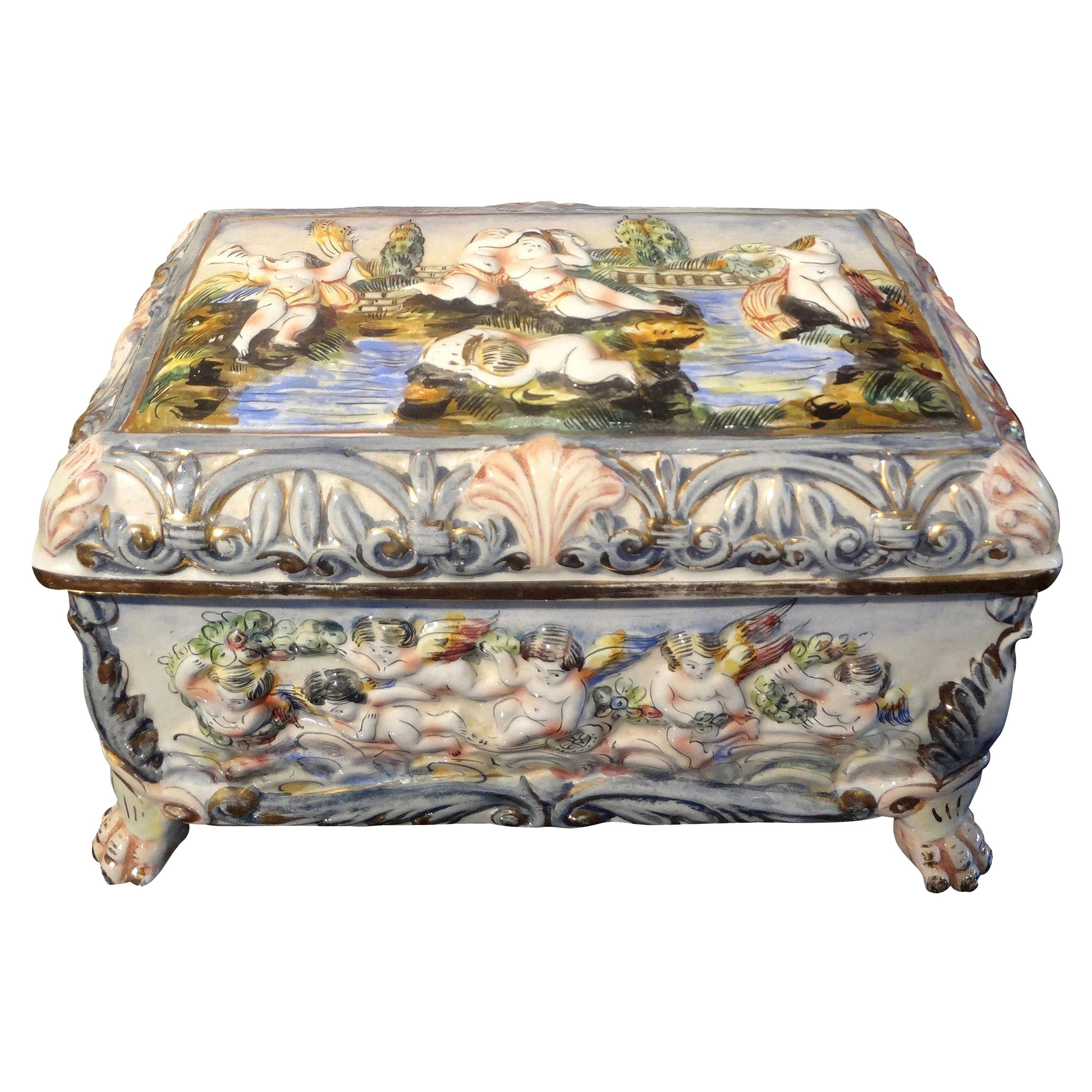 Capodimonte Porcelain Box For Sale at 1stDibs