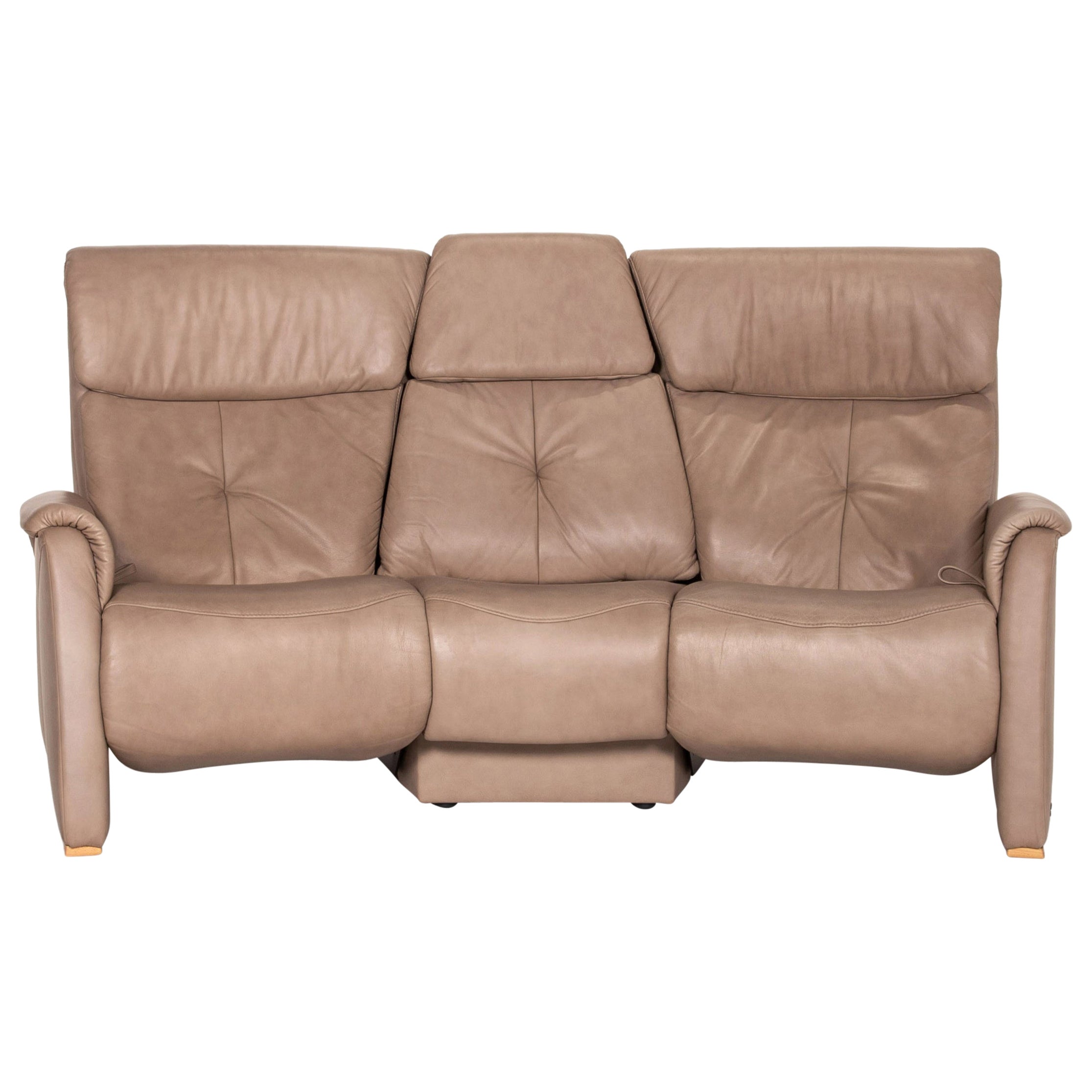 Himolla Leather Sofa Cognac Brown Three-Seat Function Relax Function ...