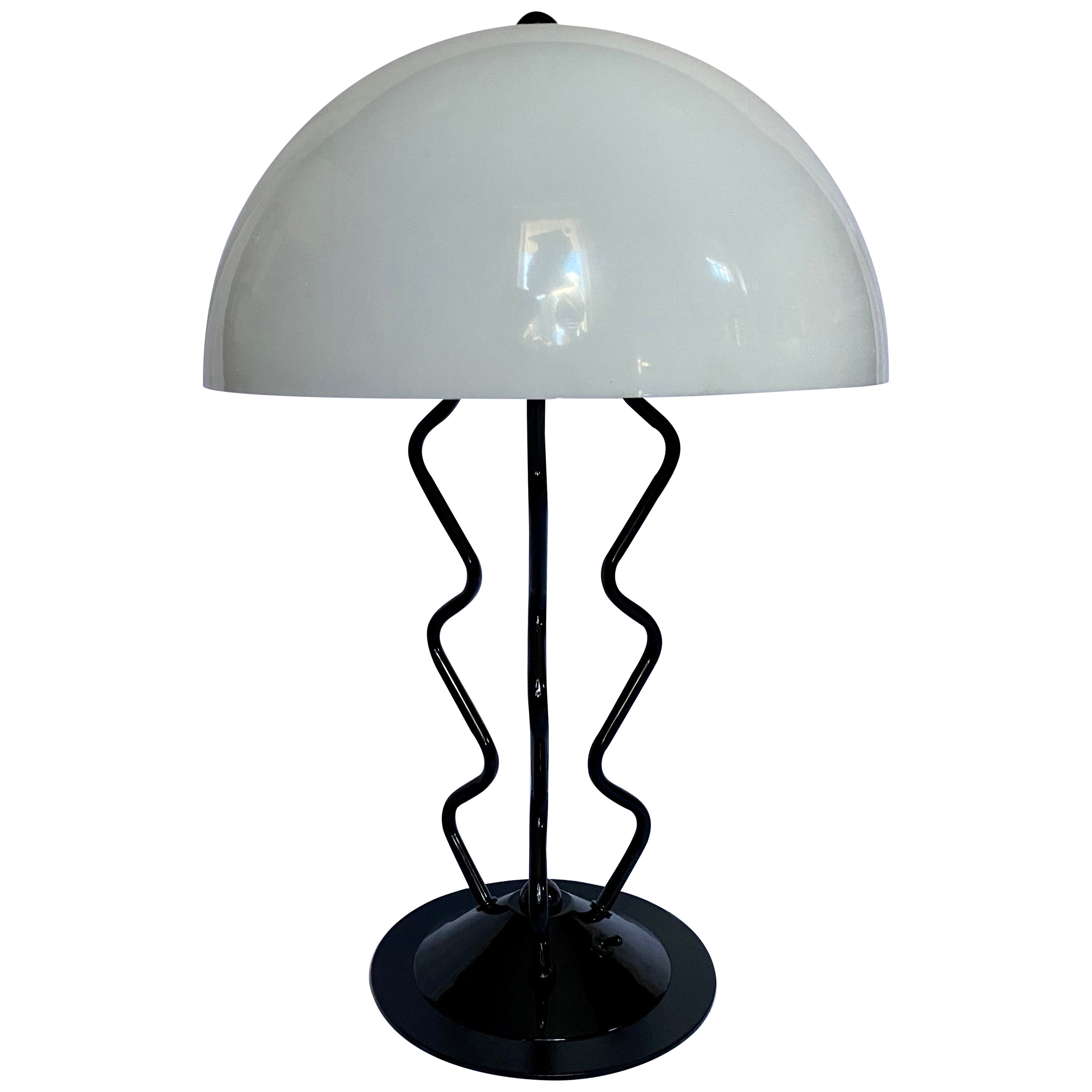 Post Modern Memphis Style S Curve Iron Table Lamp For Sale at 1stDibs