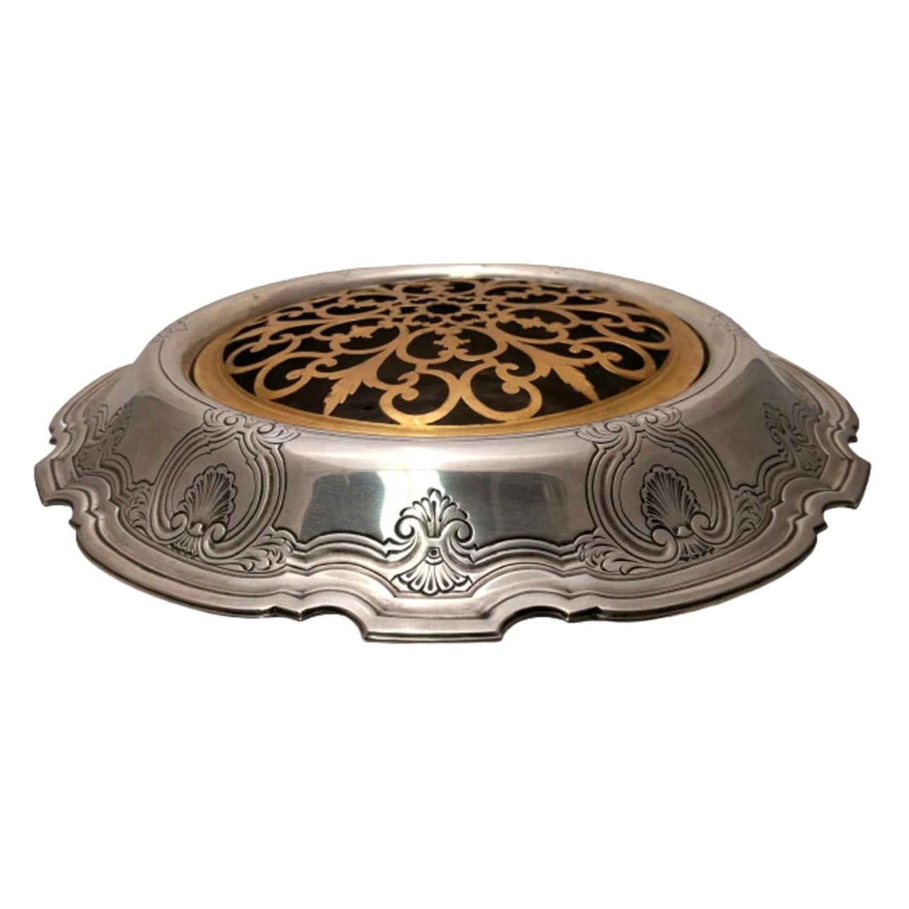 Raymond Ruys Art Deco Silver and Wood Centerpiece, 1925 For Sale at 1stDibs