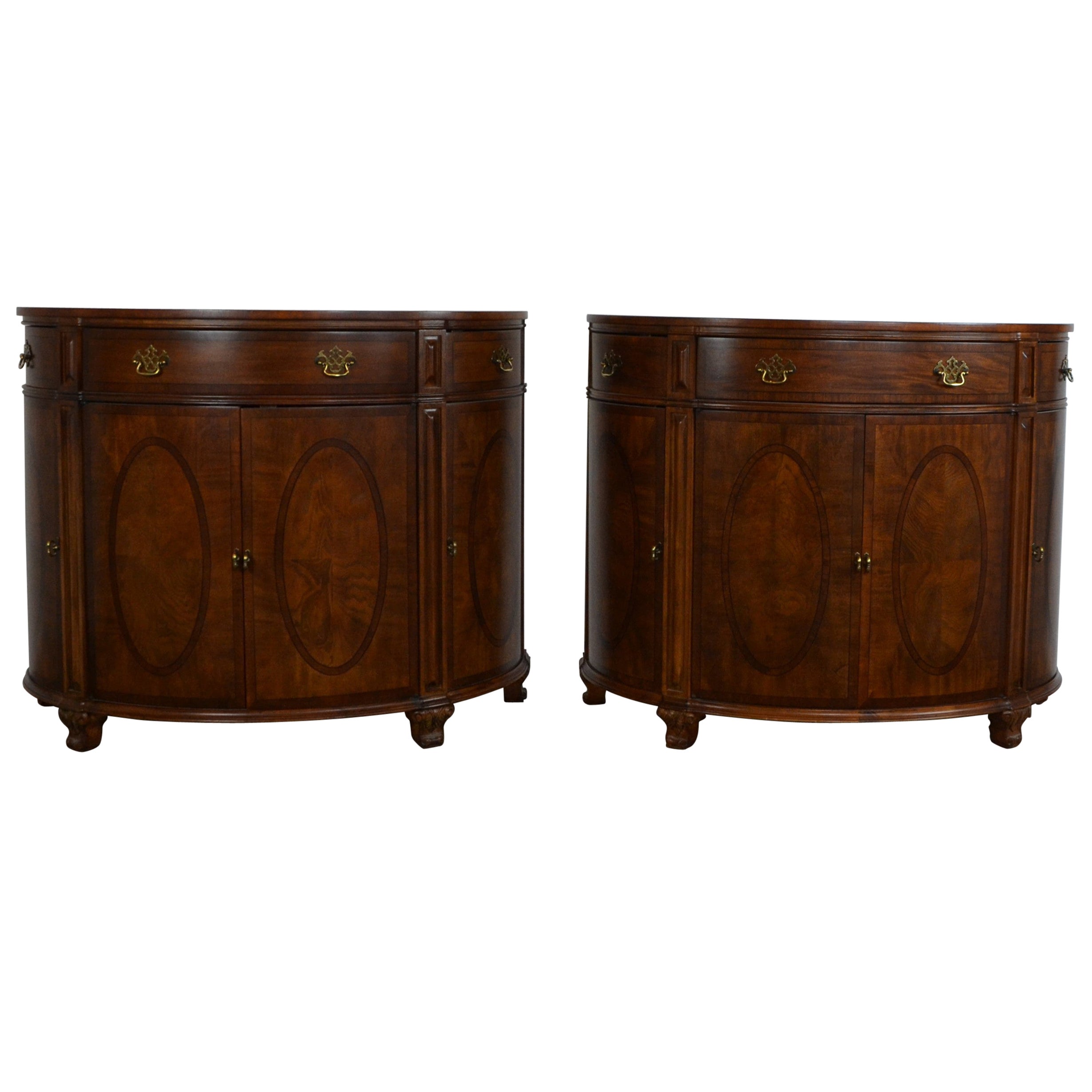 Mid Century Pair of Colorblock Cabinets at 1stDibs