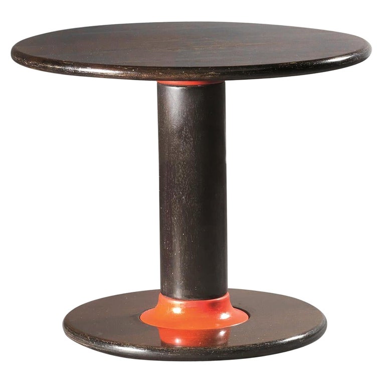 Ettore Sottsass table d'appoint ronde Rocchetto en bois Poltronova ...