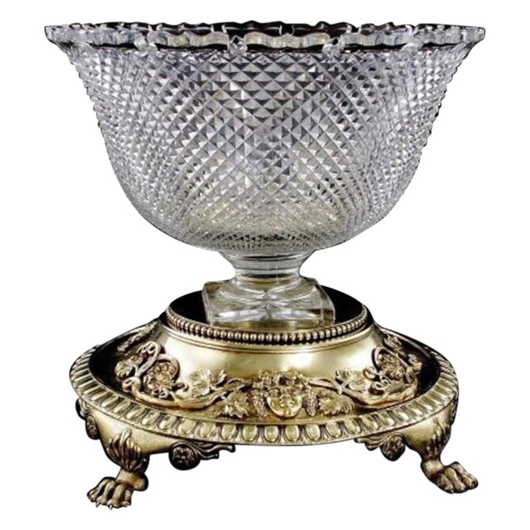 Paul Crespin Regence Crystal Silver Gilt 1700s/1800s Centerpiece Bowl ...