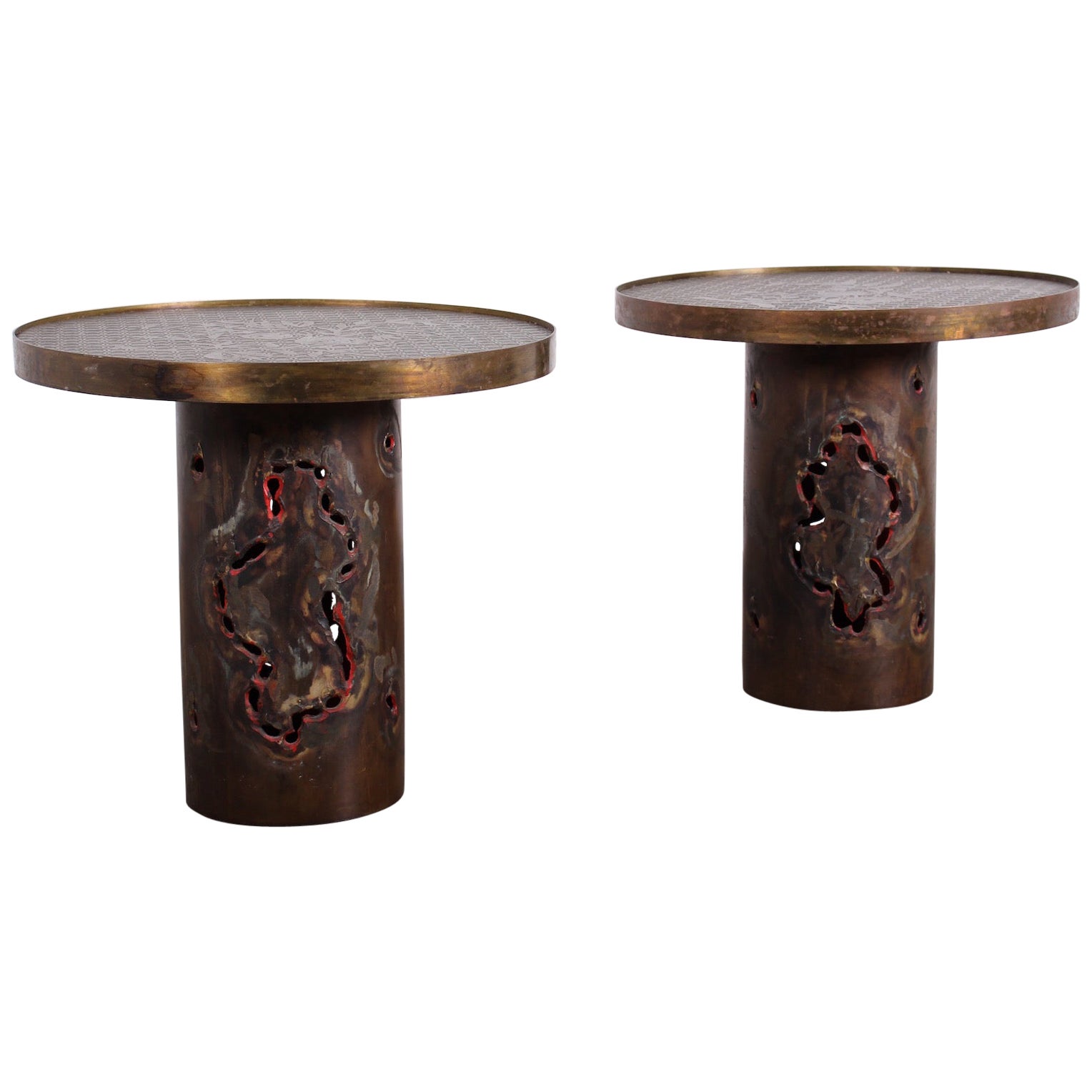 Pair of Bronze Laverne Side Tables For Sale at 1stDibs