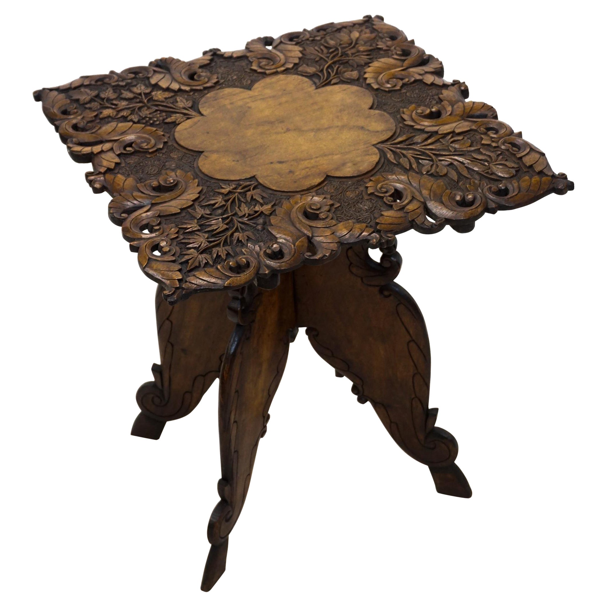 Indian Sandalwood Taboret Table For Sale at 1stDibs