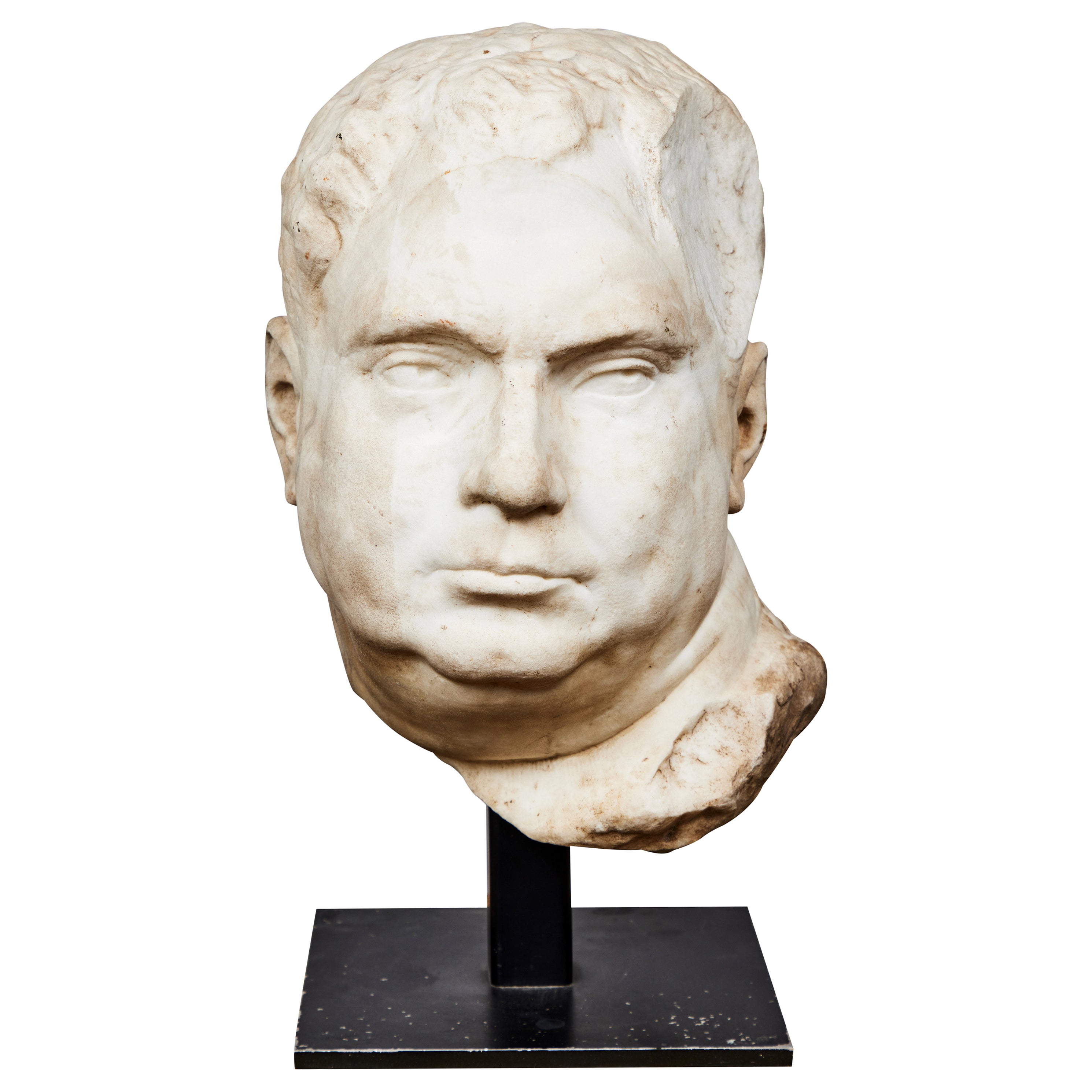 Italian Painted Roman Emperor Bust For Sale at 1stDibs