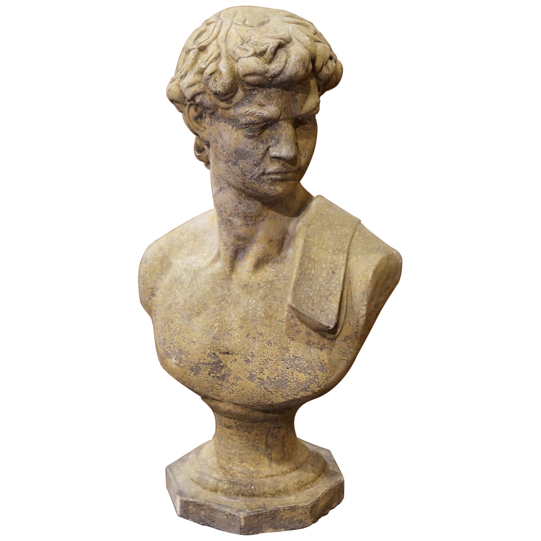 Rare and Regal Cast Stone Native American Indian Cheif Bust at 1stDibs