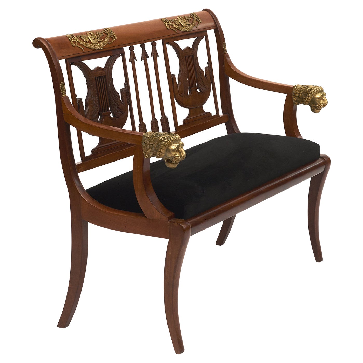 Antique 19th Century High Back Bench Likely from Italy at 1stDibs