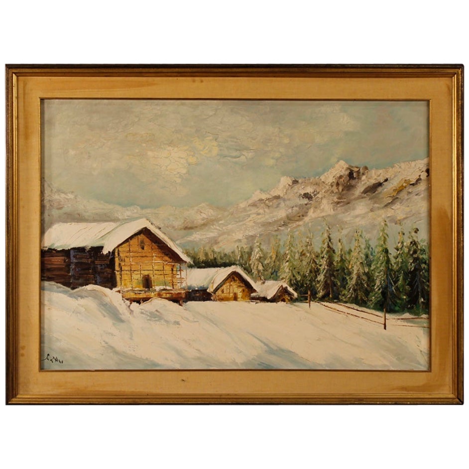 Oil on Canvas, Roald Hansen Idyllic Exterior with Thatched House at 1stDibs