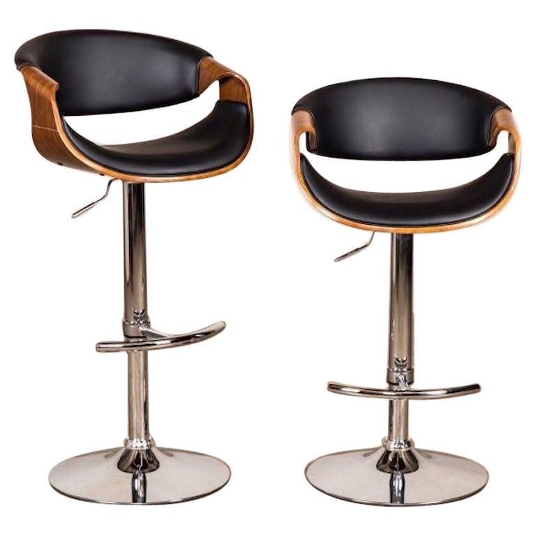 Shaw Walker Adjustable Aluminum and Leather Drafting Stool at 1stDibs