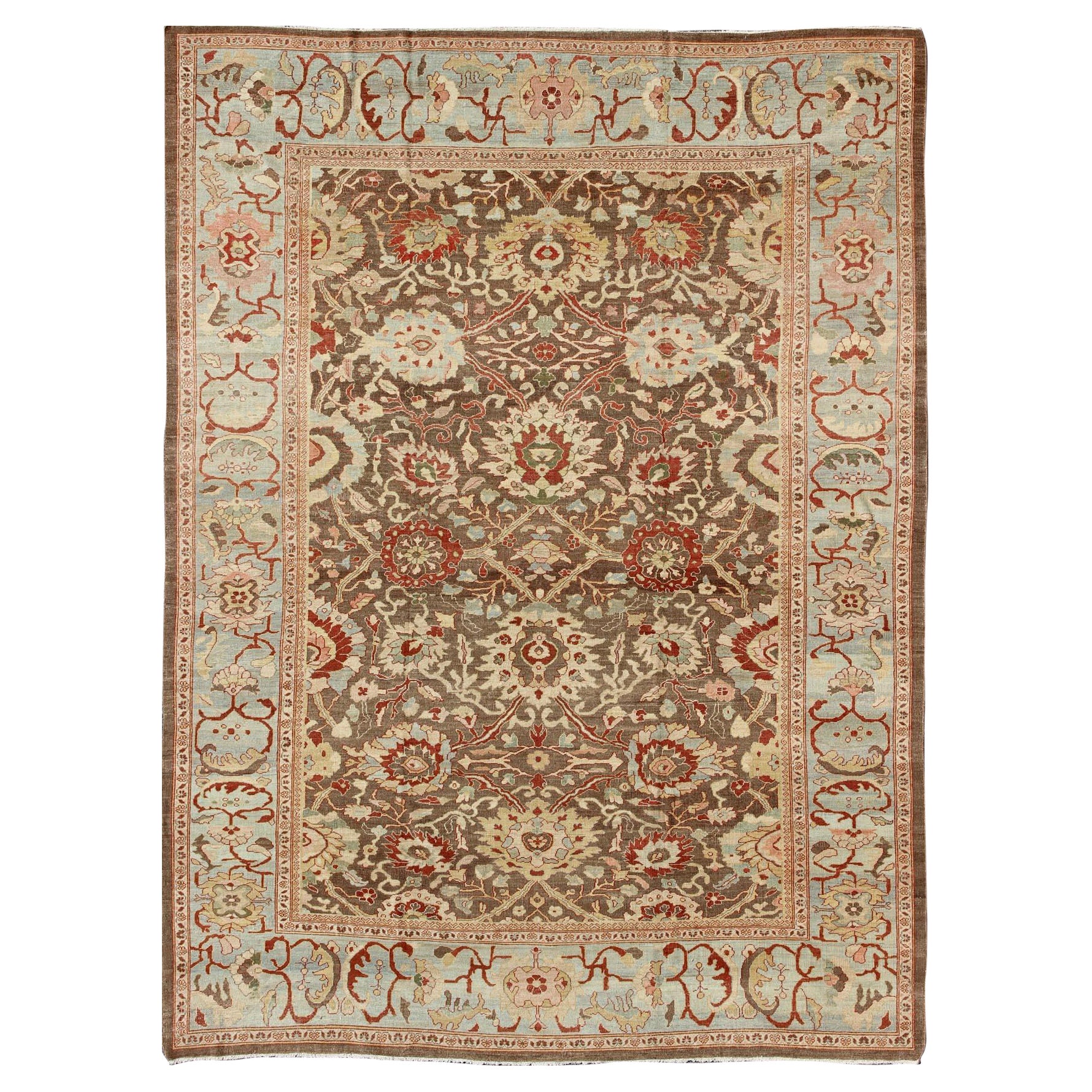 Vintage Persian Mishan Rug with All-Over Diamond Design in Reddish ...