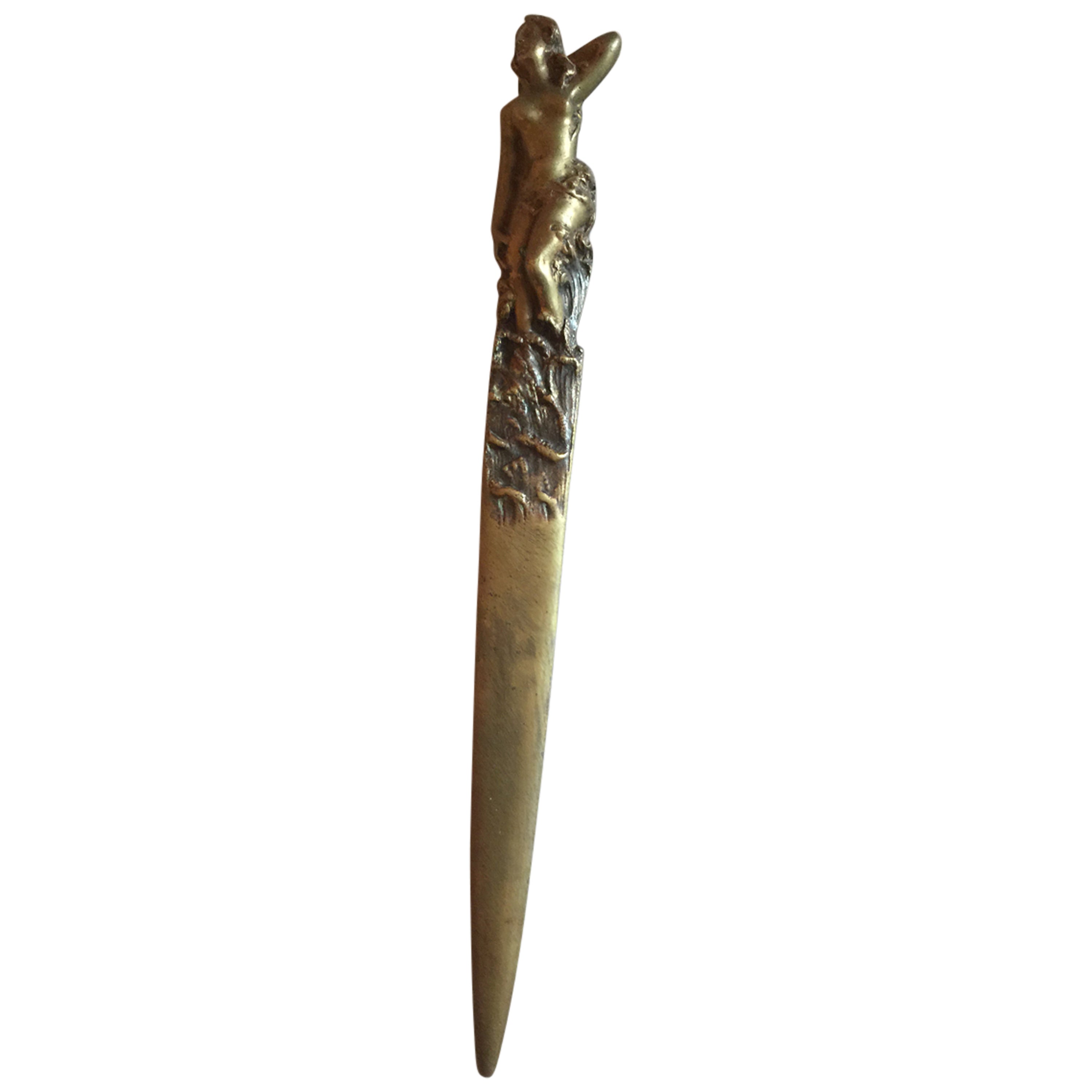 Antique French Gilt Bronze Art Nouveau Letter Opener, circa 1900 For ...