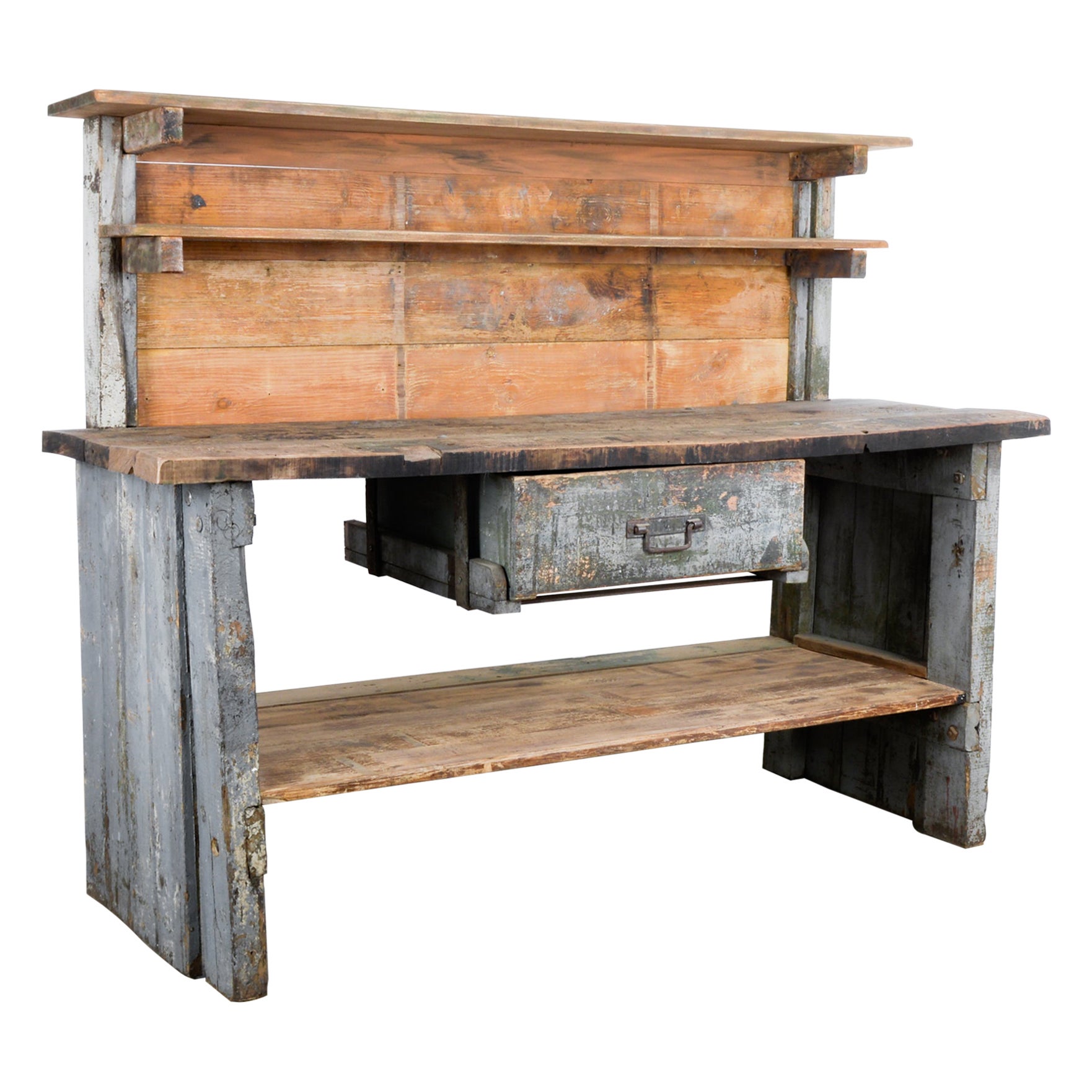 Hitchcock Style Painted Work Table or Desk at 1stDibs