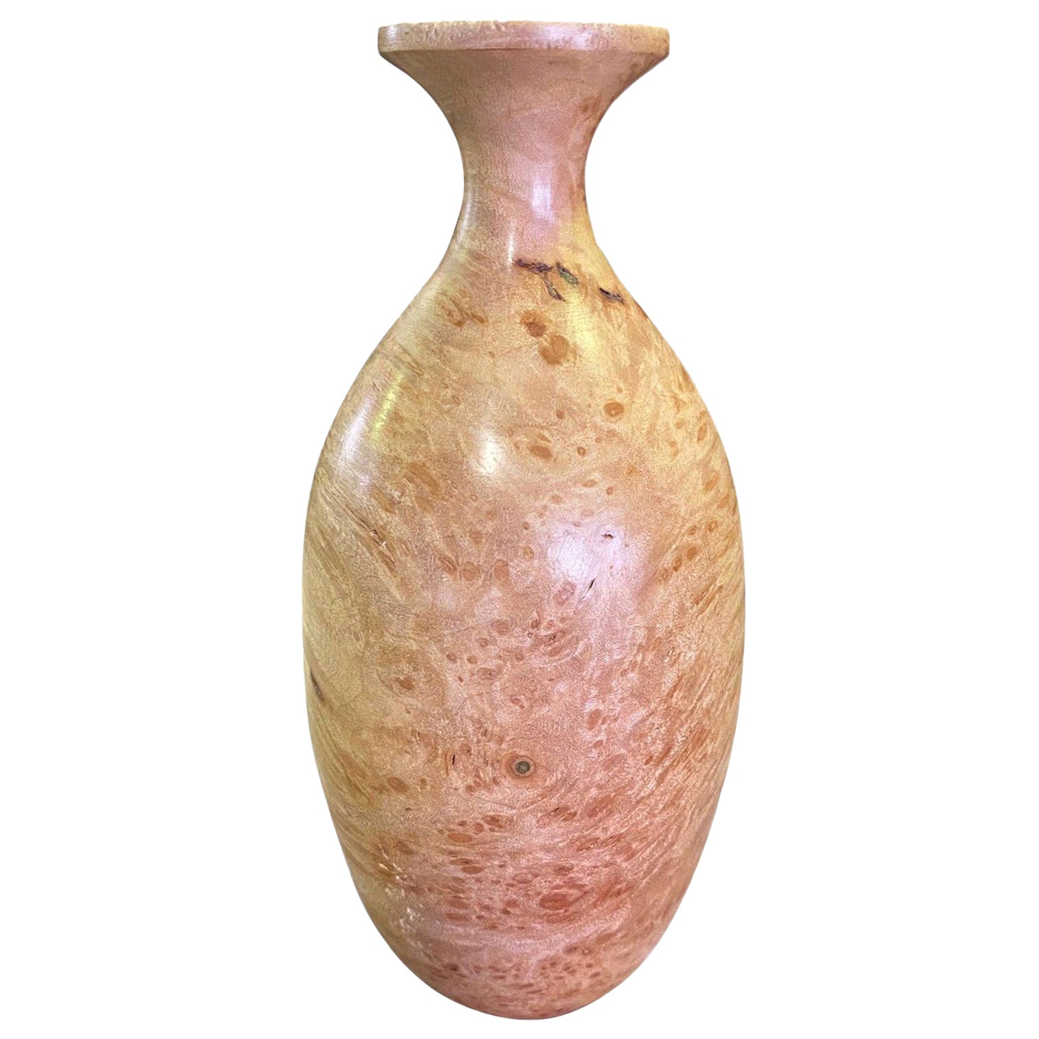 Large Turned Burl Wood Vase at 1stDibs