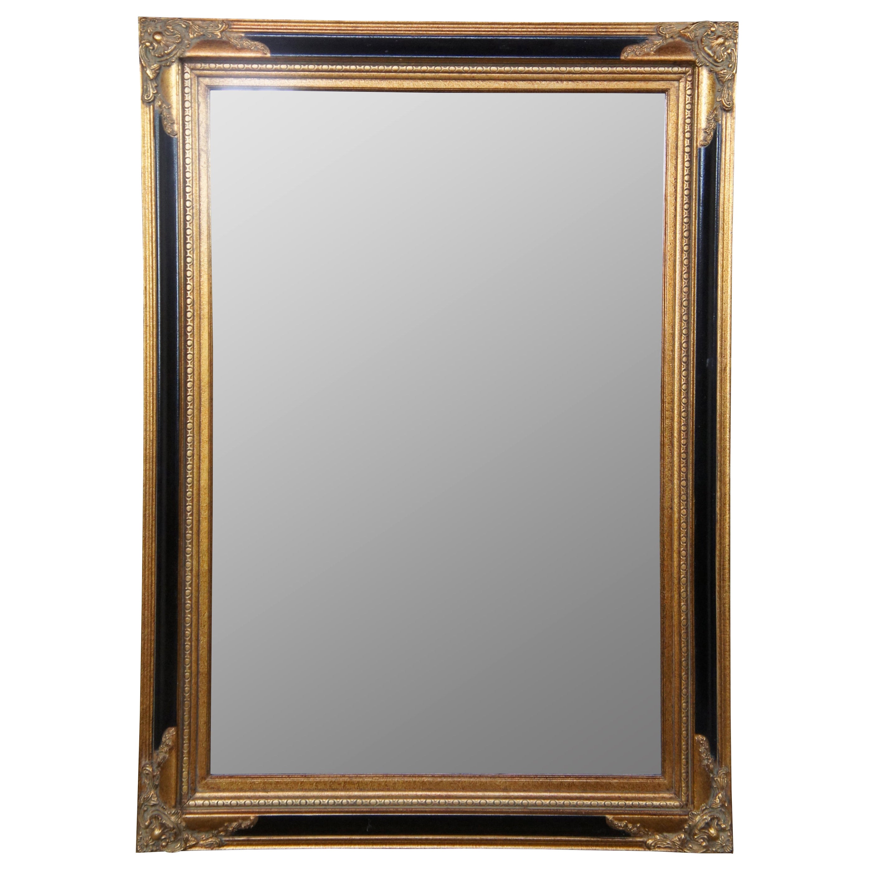 1900s European Rectangular Gold Gilded Ornate over Mantel Mirror For ...