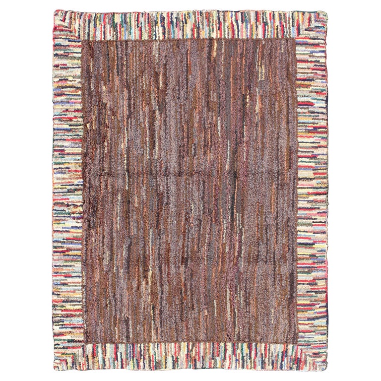 Antique American Hooked Rug with Colorful Variegated Design For Sale at ...