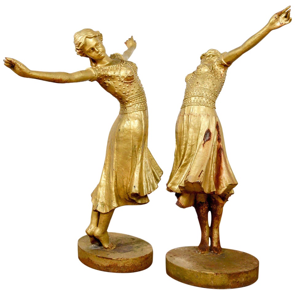 Ballroom Dancer Bronze Statue, Signed, 20th Century at 1stDibs