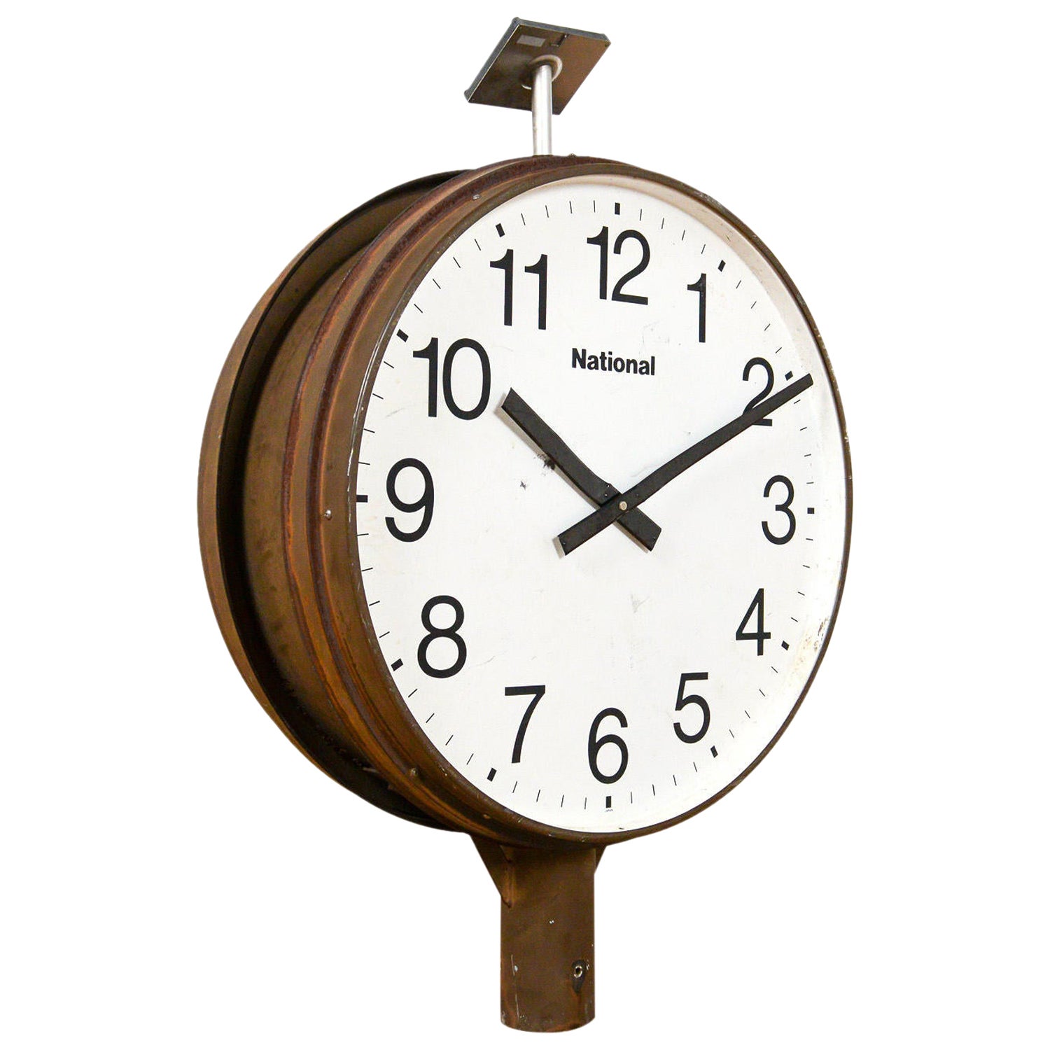 Big and Bold 1940's Double Sided School House Clock at 1stDibs