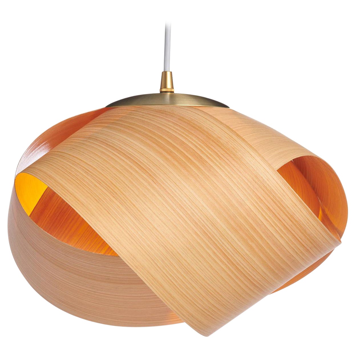 PETAL a Scandinavian Design White Wood Veneer Pendant With Brushed ...