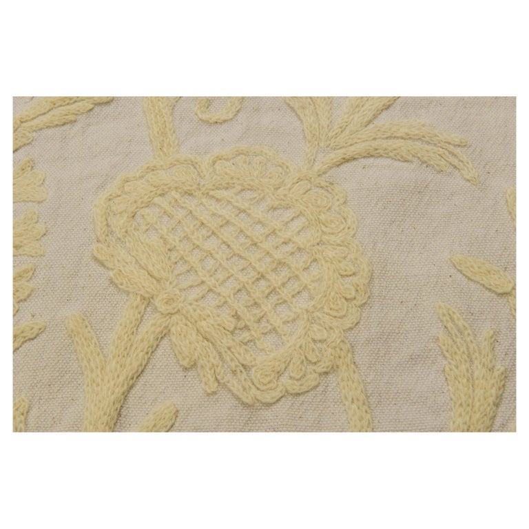 Hand Embroidered White Bedspread For Sale at 1stDibs