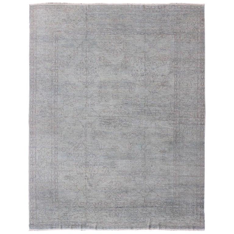 Fine Transitional Rug with Stylized Geometric Motifs in Lavender and ...
