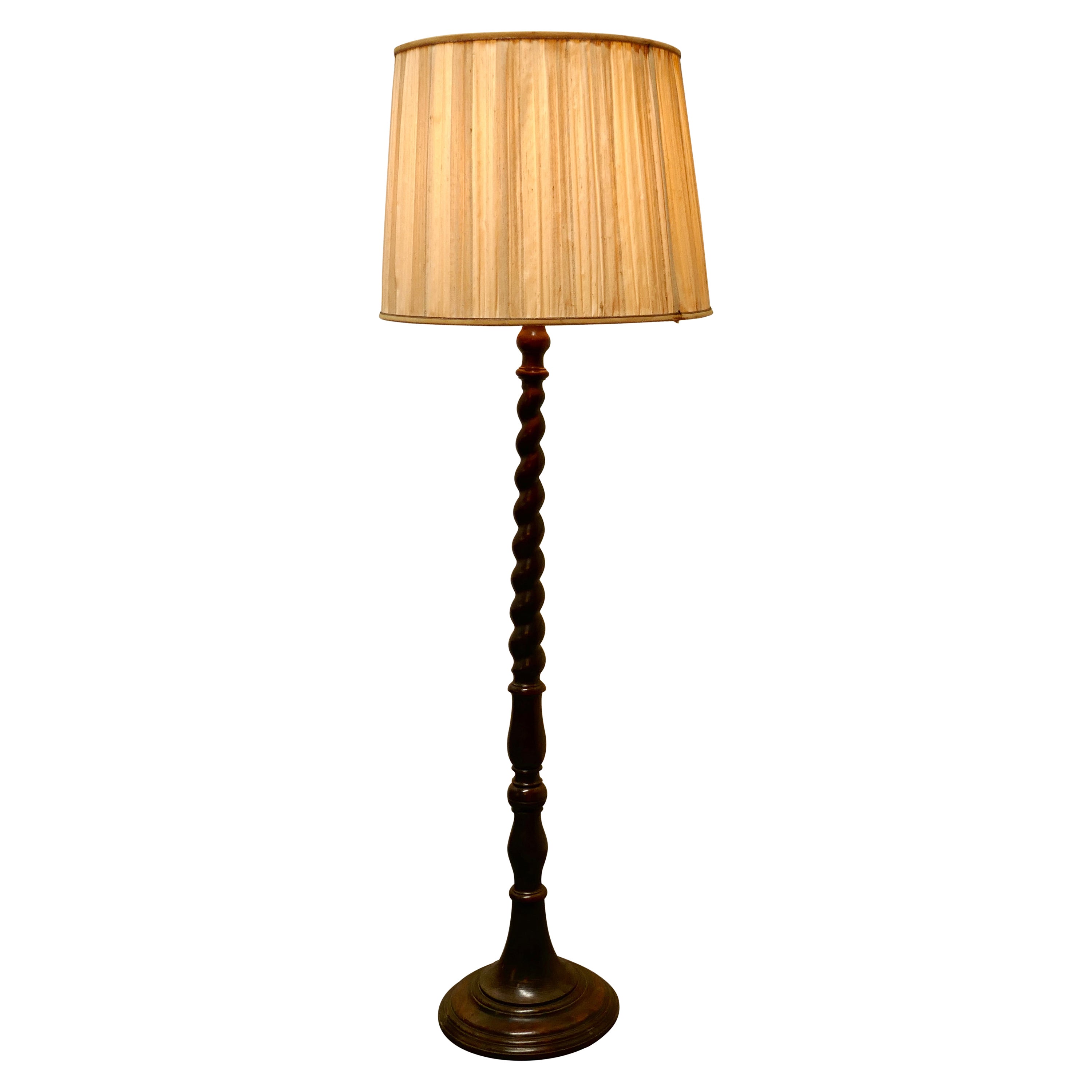 Barley Twist Wooden Floor Lamp at 1stDibs