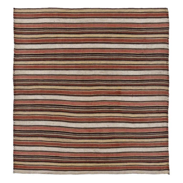 Antique Persian Square Rug Jajim Design For Sale at 1stDibs