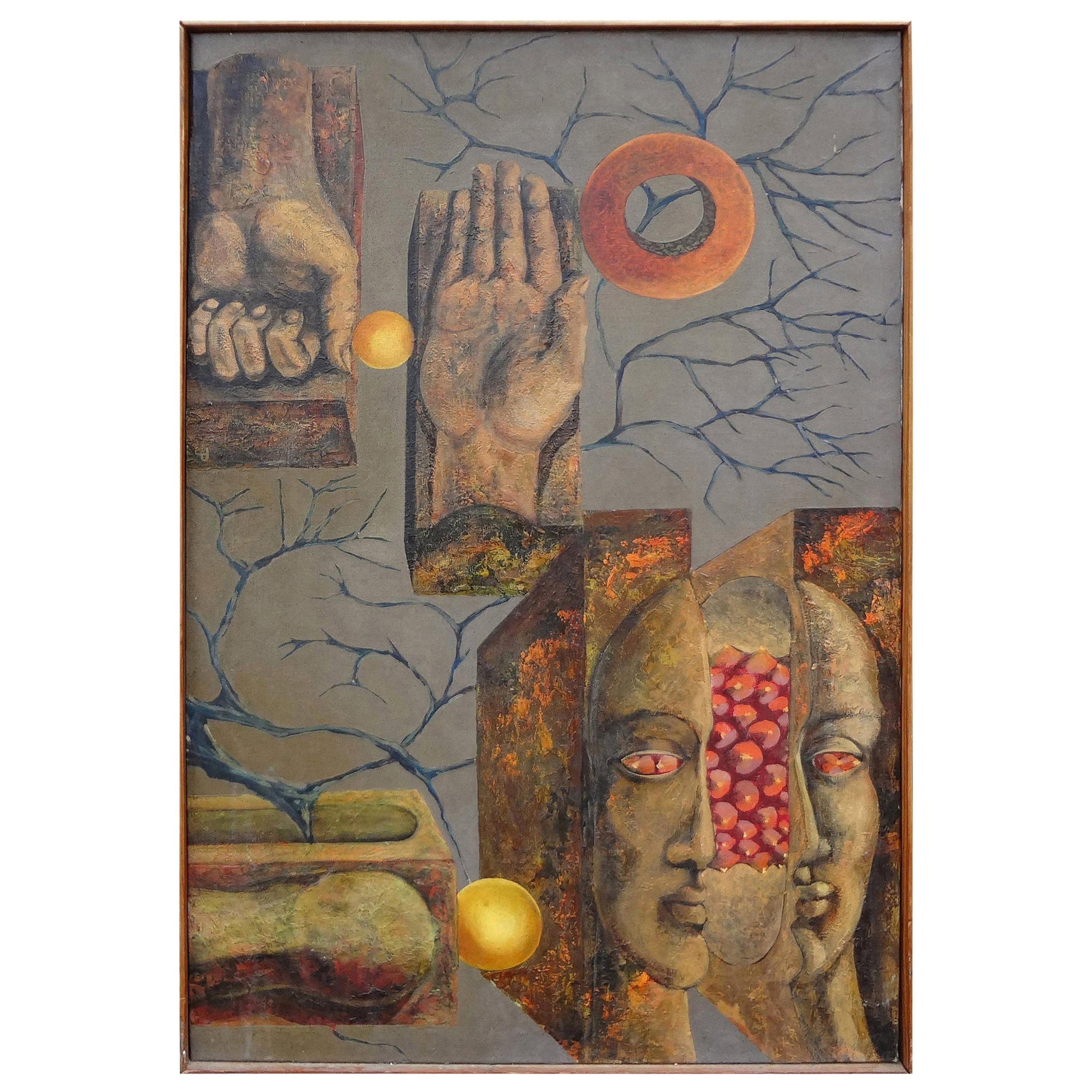 Geometric Abstract Painting by Burton Wasserman, d. 1964-1965 at 1stDibs