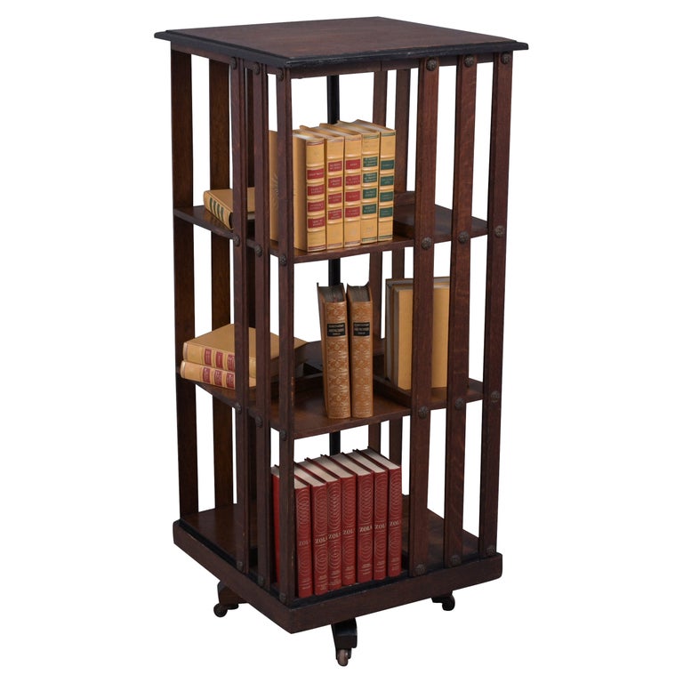 Antique Swivel Open Bookshelf at 1stDibs