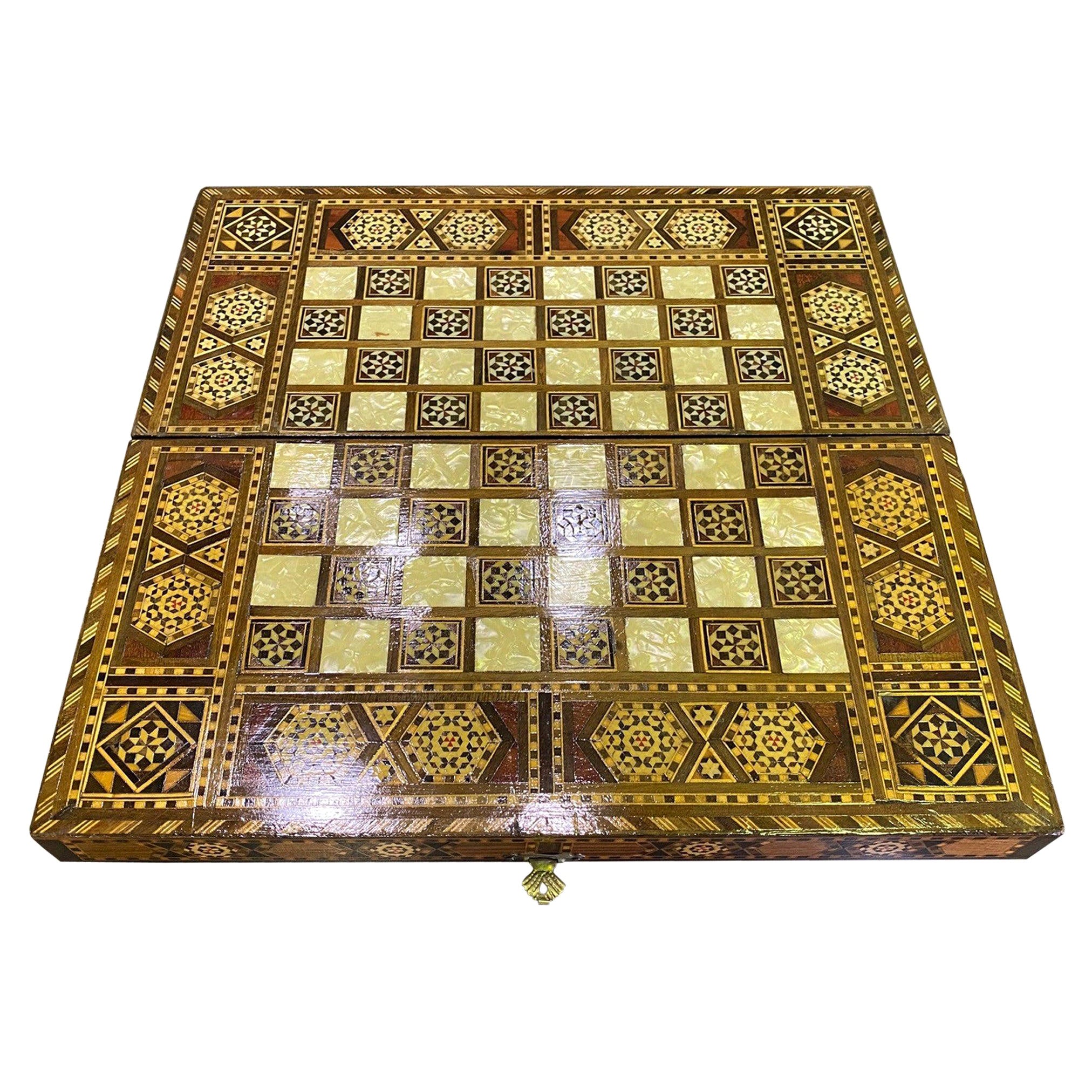 Midcentury Malachite and Marble Chess Set Game Board and Pieces at 1stDibs