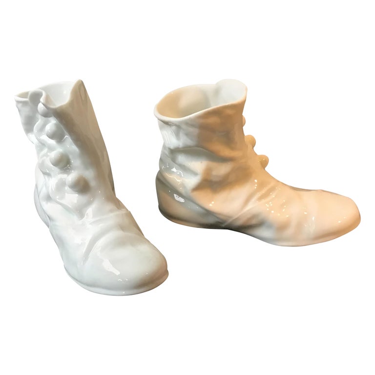 Pair of Ceramic Boots by Spin Ceramics For Sale at 1stDibs