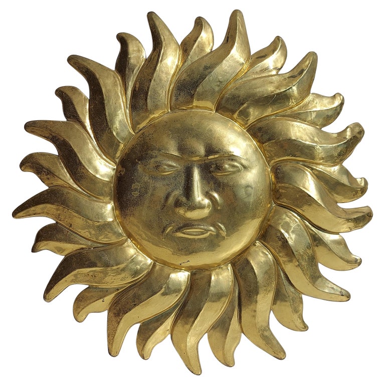 1950s Italian Mid-Century Modern Design Sun Brass Flush Mount Wall Lamp ...
