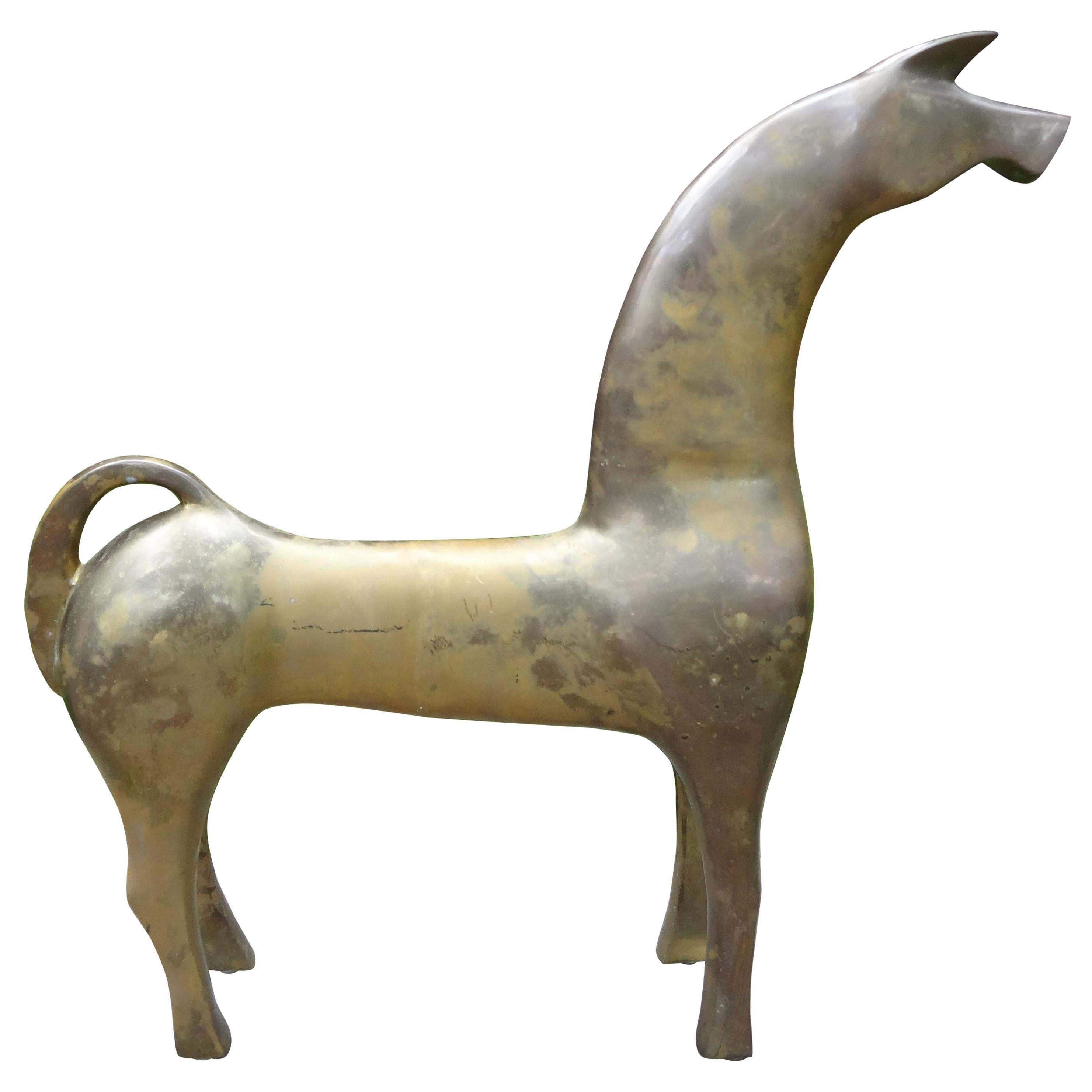 Etruscan Horse Patinated Brass Sculpture Attributed to Francesco ...