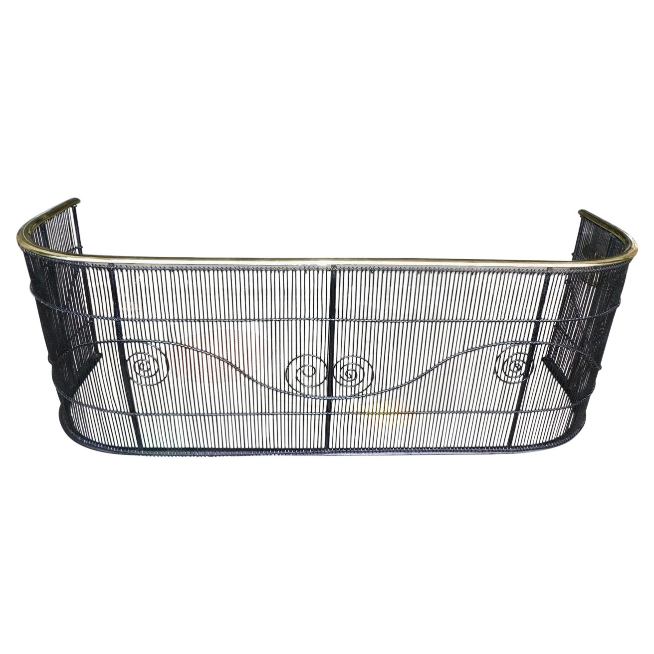 American Brass and Wire Mesh Four-Panel Fireplace Screen, Circa 1880 at ...