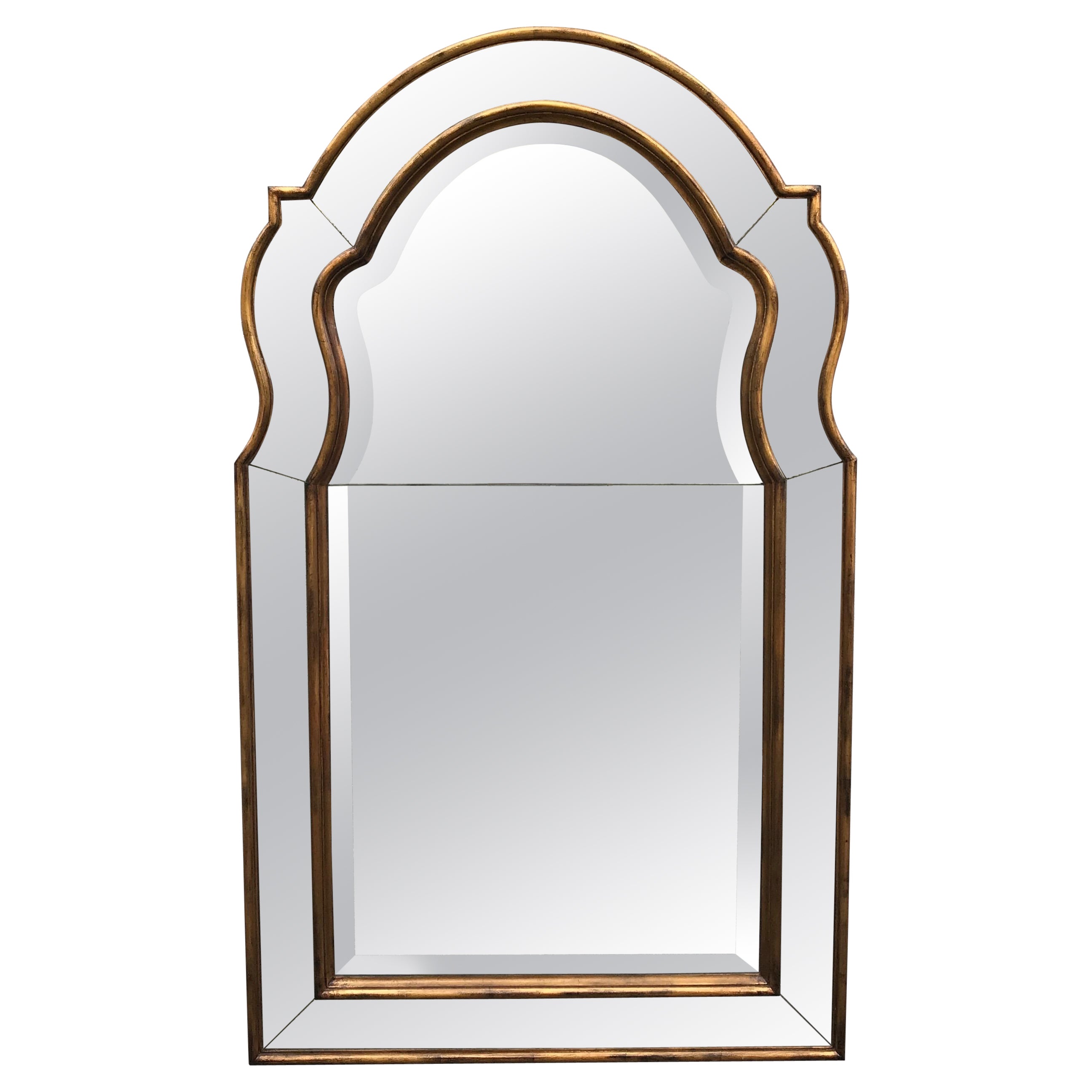Small Decorative Arched Mirror With A Silvered Frame at 1stDibs