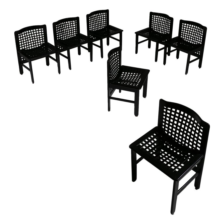 Set of 7 "Transenna" Dining Chairs by Ammannati and Vitelli for Pozzi ...