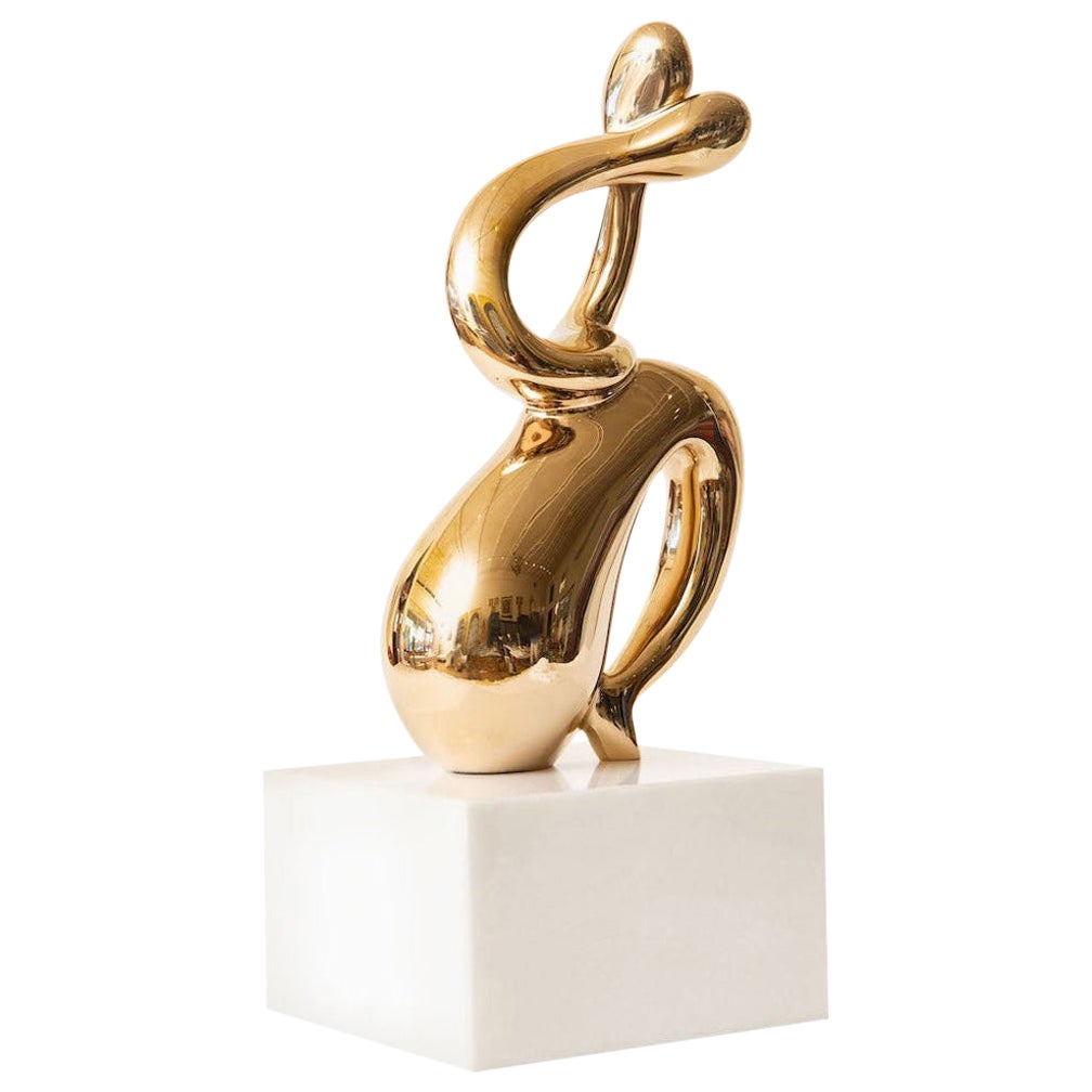 Abstract Ceramic Sculpture of Head, Mounted on Base For Sale at 1stDibs