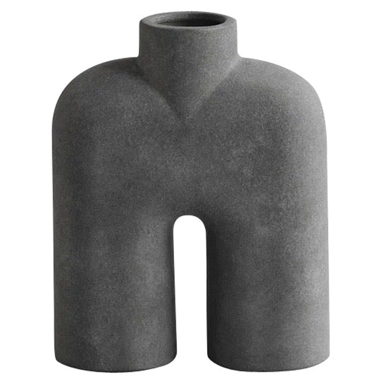 Matte Grey Tall Single Top Spout Danish Design Vase, China ...