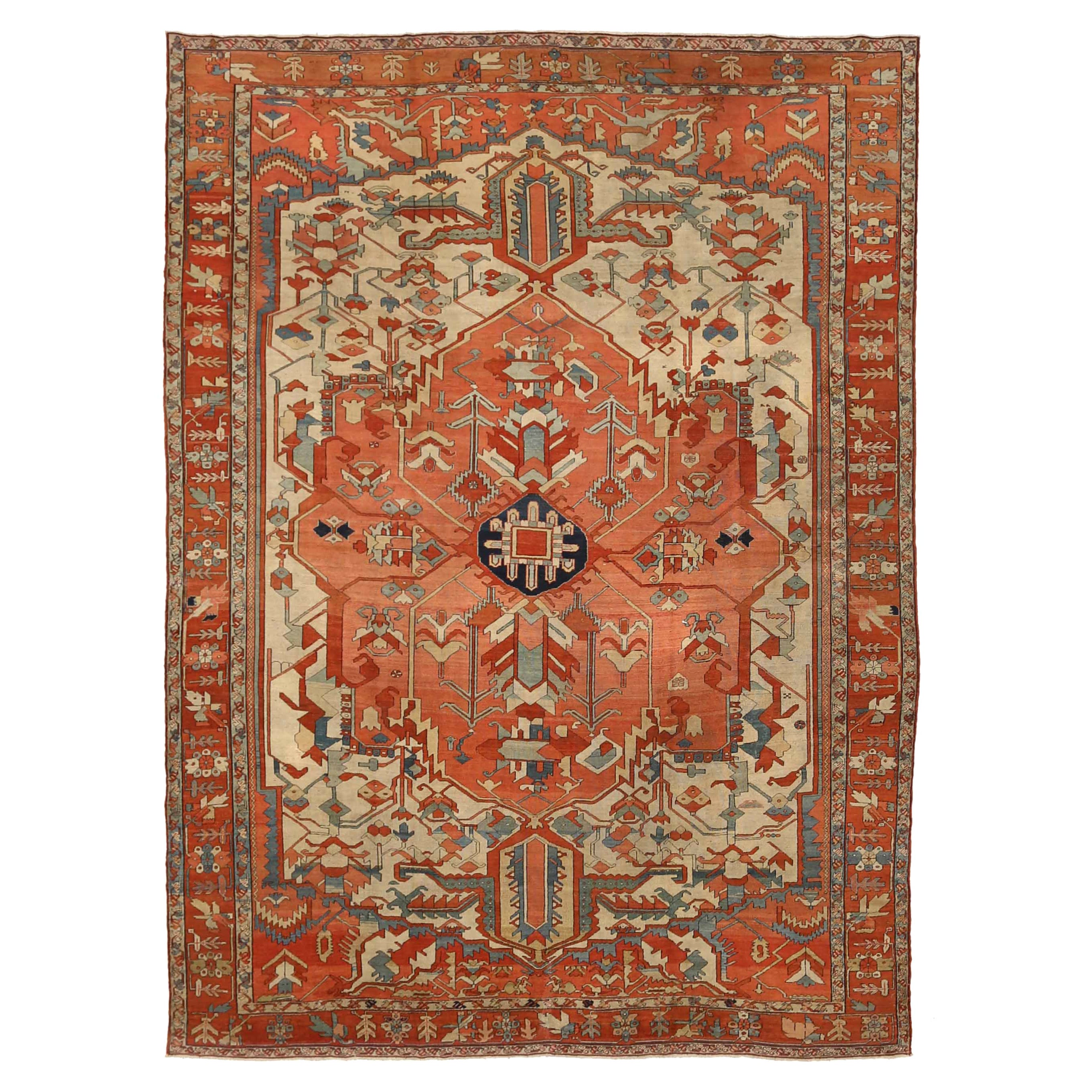 Antique Area Rug Serapi Design For Sale at 1stDibs