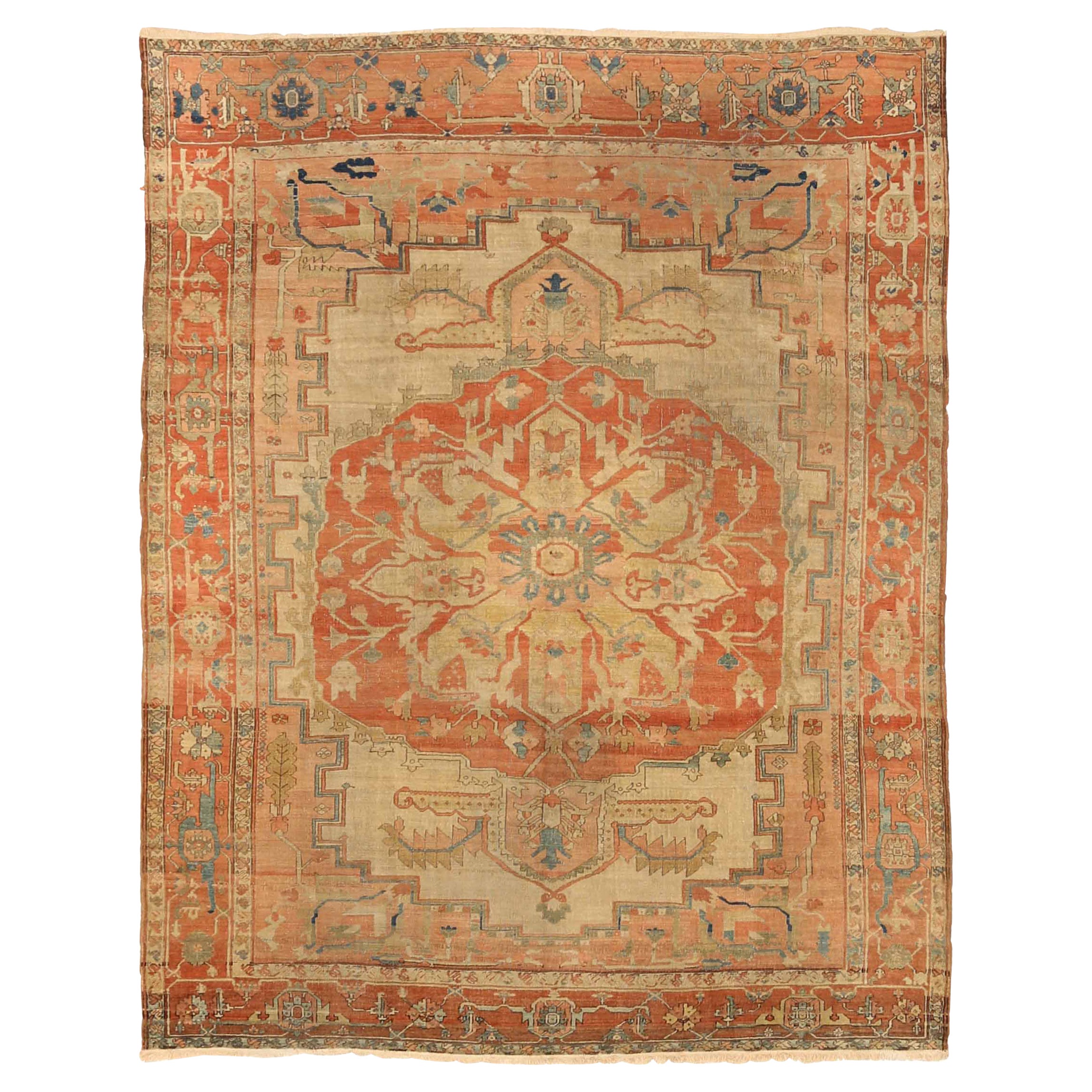 Antique Persian Serapi Area Rug For Sale at 1stDibs