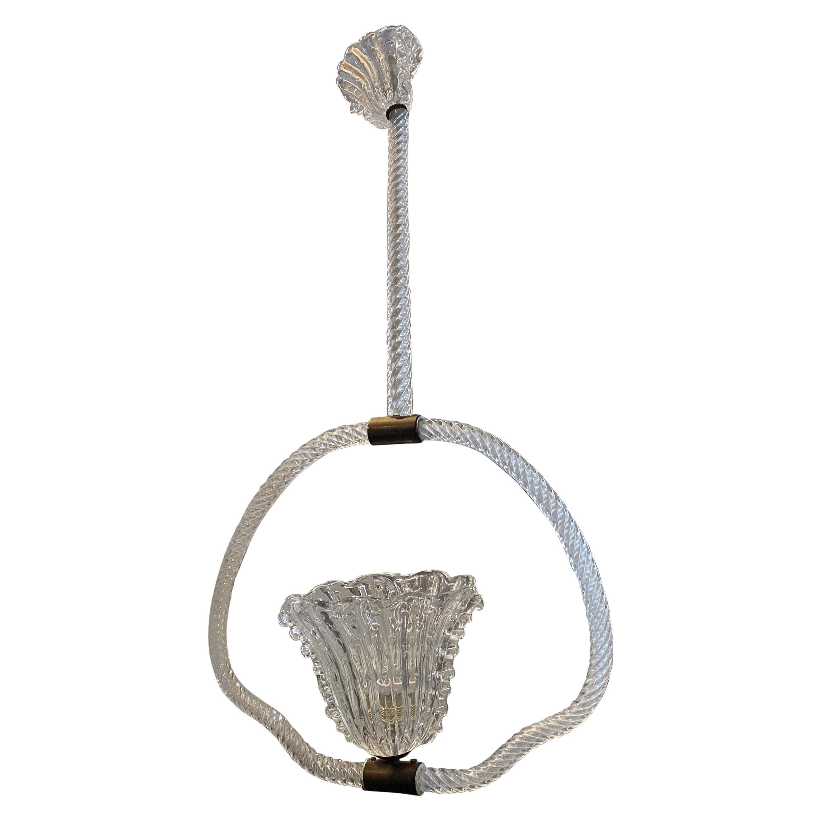 1920s-1940s Barovier Murano Glass Pendant Light at 1stDibs