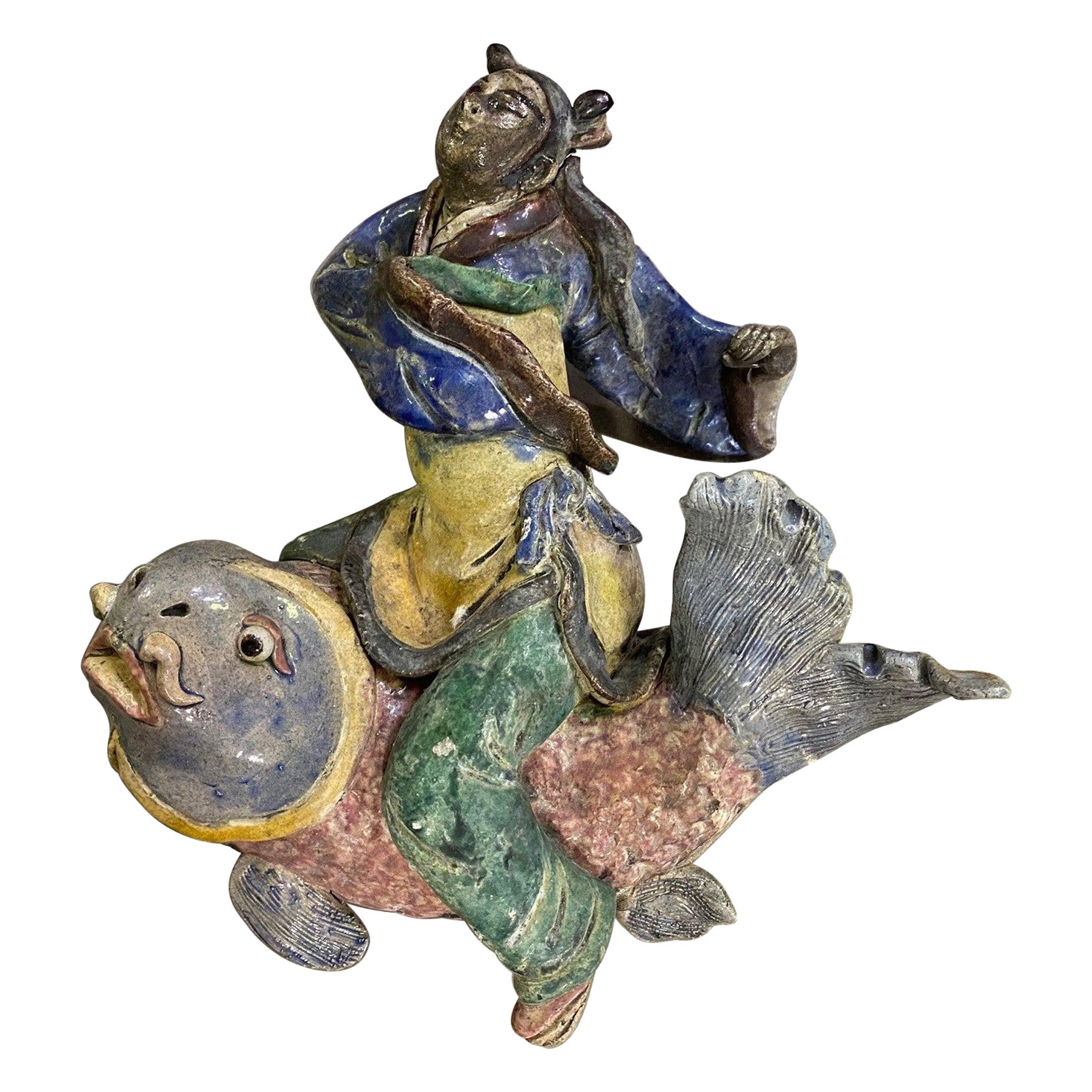 Pair Of Dragon Roof Tiles Statues at 1stDibs