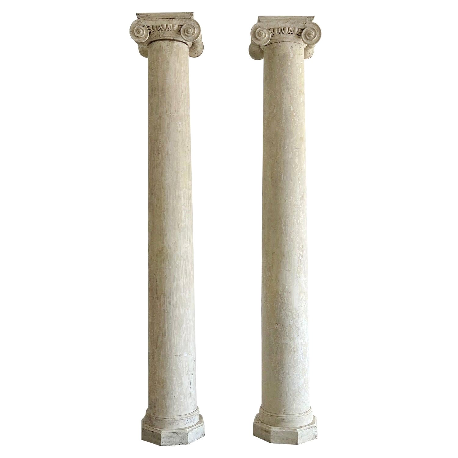 Pair of 18th Century Limestone Columns/Balustrade at 1stDibs