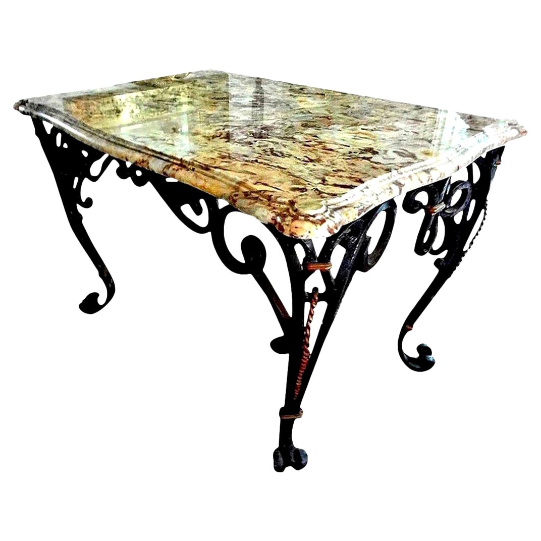Curvaceous French Rococo Style Wrought-Iron Centre Table For Sale at ...