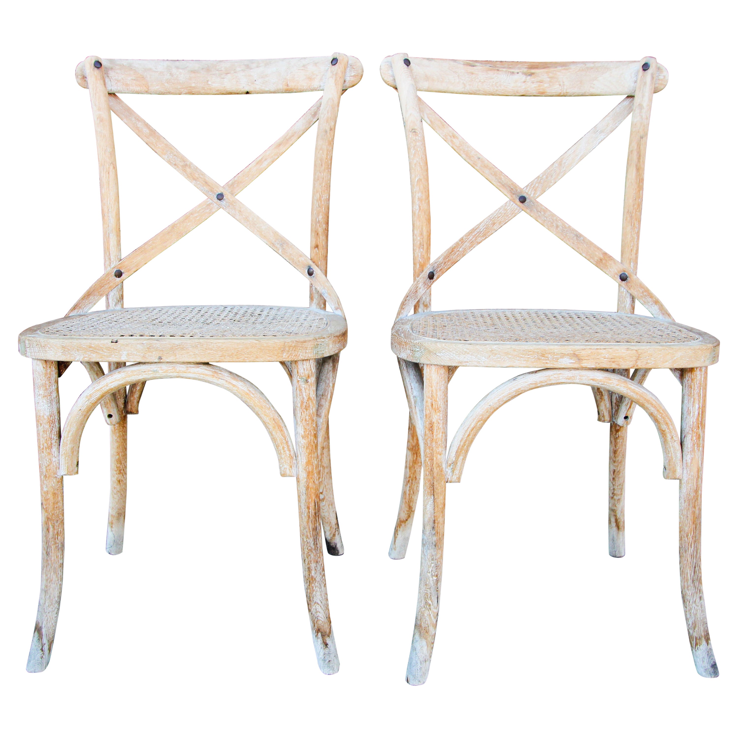Pair of French Country Side Chairs For Sale at 1stDibs