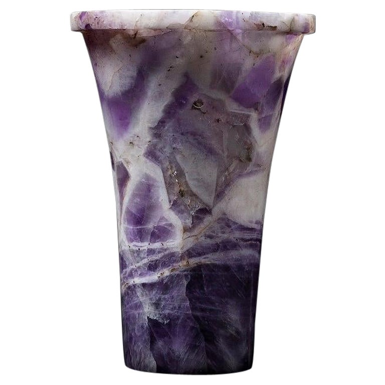 Art Deco Monumental Egyptian Purple Art Glass Soliflore Vase by Daum ...