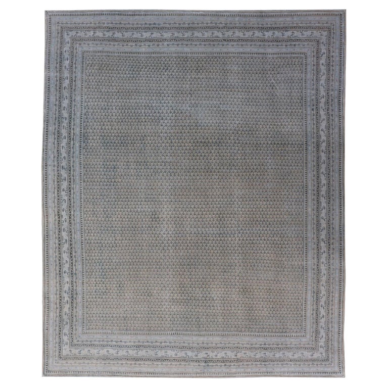 Minimalist Design Antique Persian Tabriz Rug in All-Over Design in ...