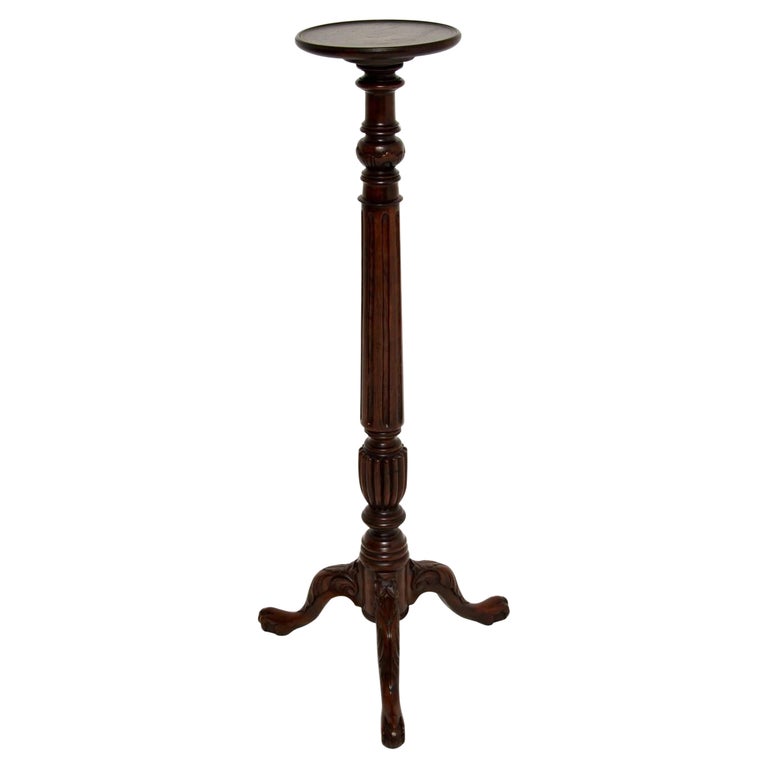 Antique Victorian Carved Torchere Table For Sale at 1stDibs