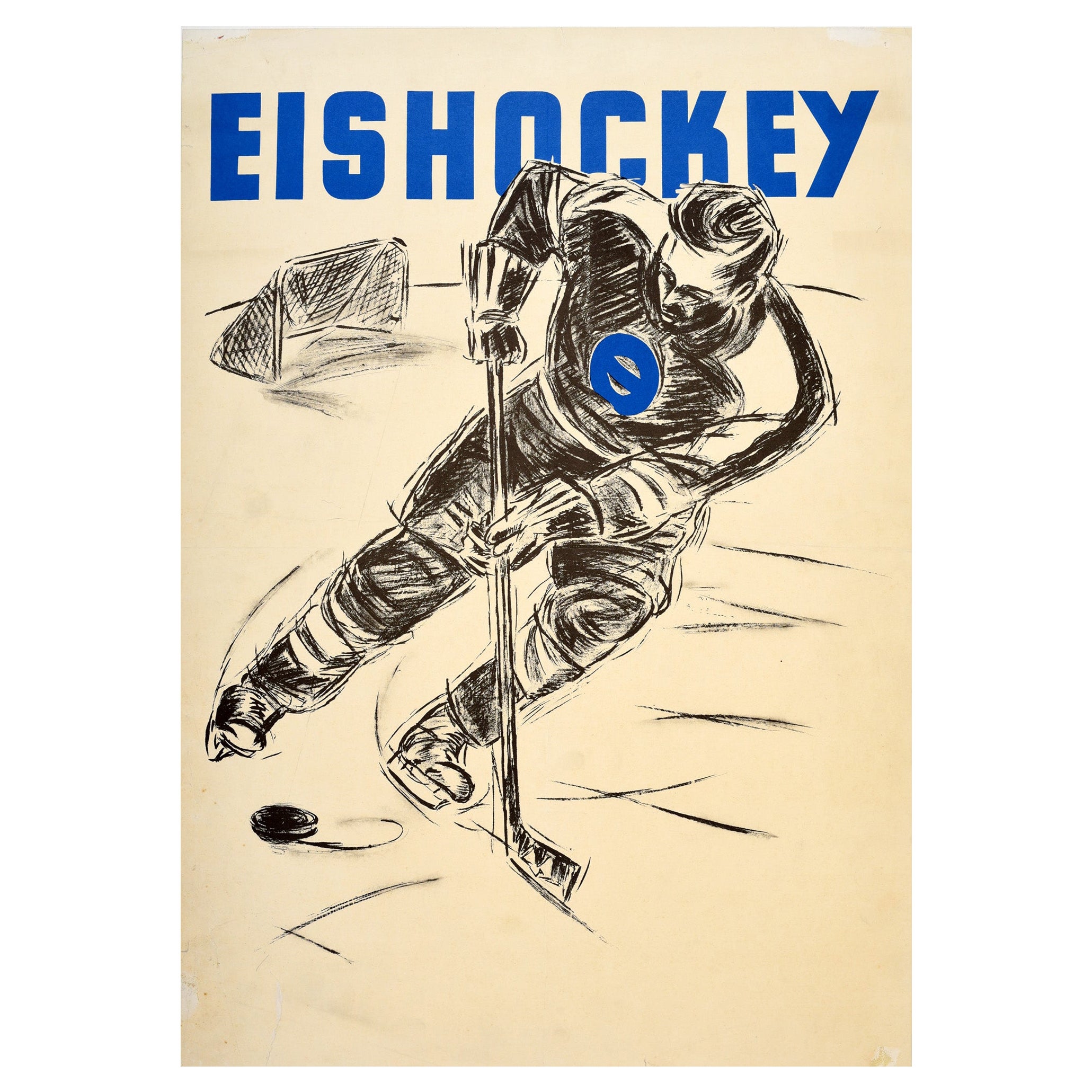 Original Vintage Poster Ice Hockey World Championships Prague Sport and ...